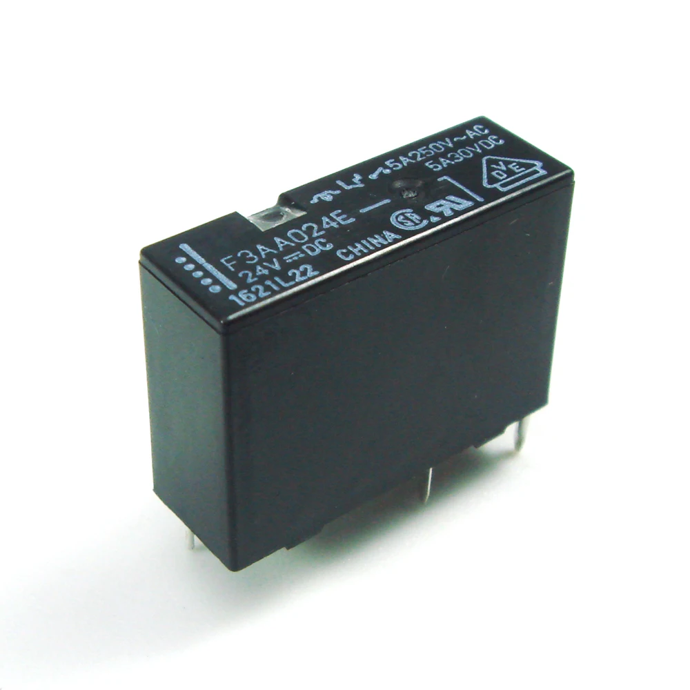 Relé de potencia, 5 unidades, F3AA005E, F3AA012E, F3AA024E, 5V, 12V, 24V, 5A, 4 pines, DC5V ...