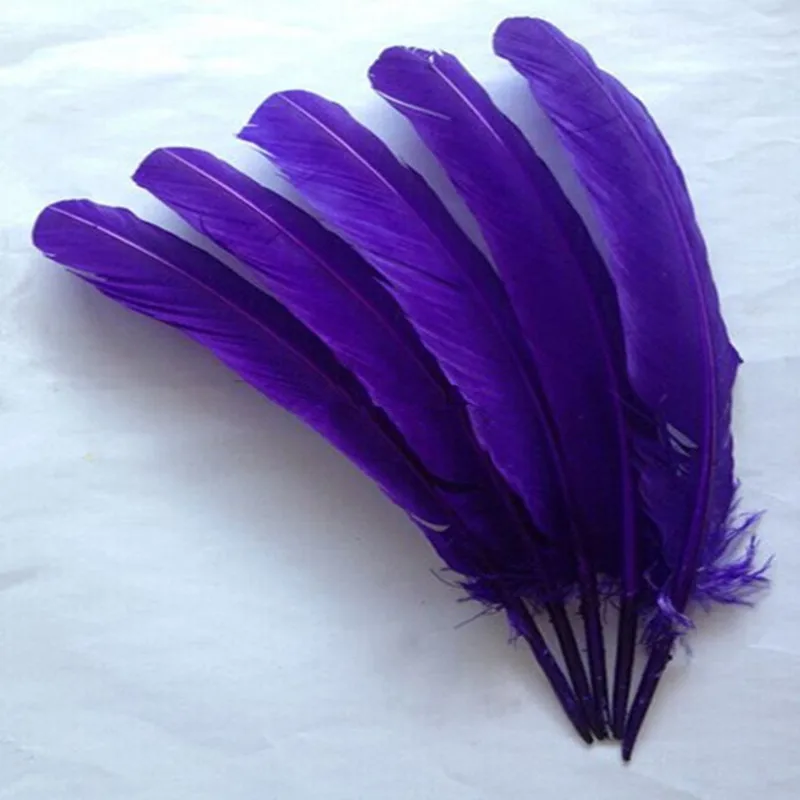 25-30cm 50pcs/lot Purple Goose Feather /turkey Feather 10-12inch Goose ...