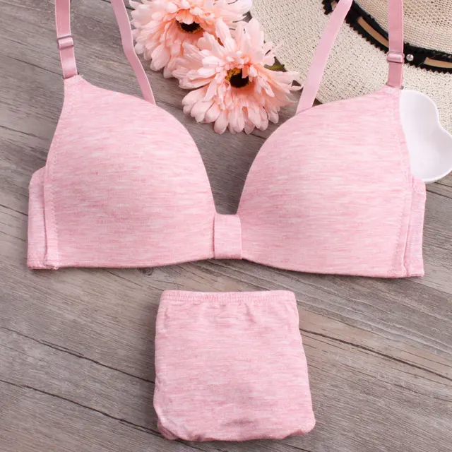 Wireless Sutian Sets Kawaii Girls Underwear Bra Cotton No Ring Slim Japanese Cute Little Chest
