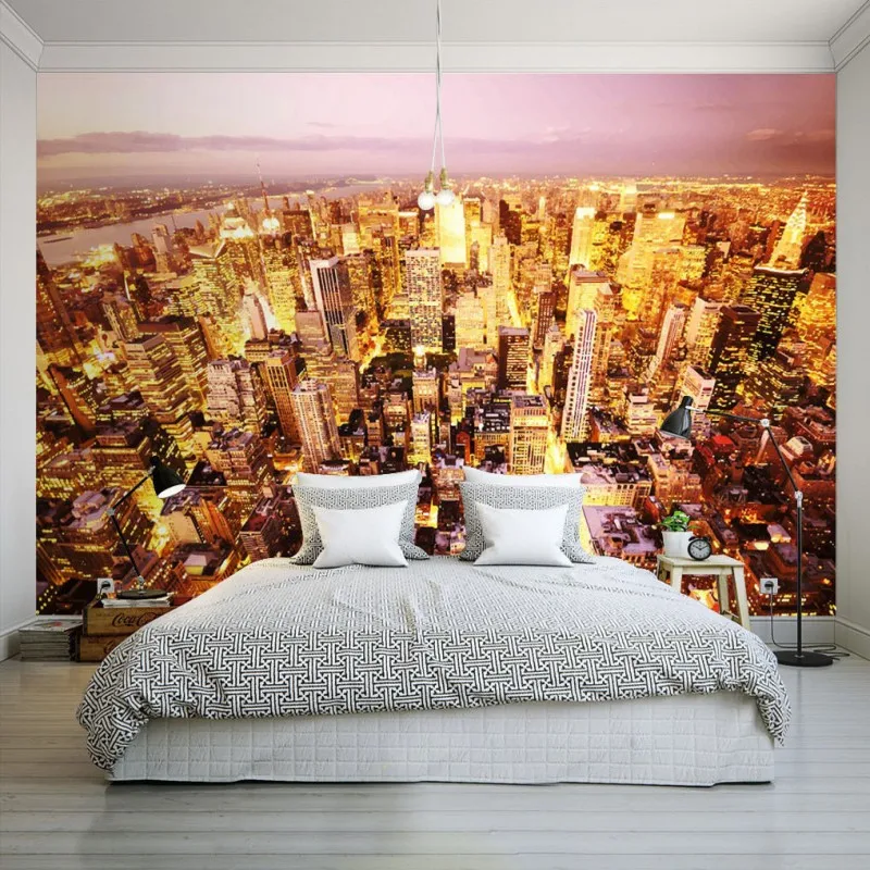 photo wallpaper Custom Modern city sunset landscape wallpaper living ...