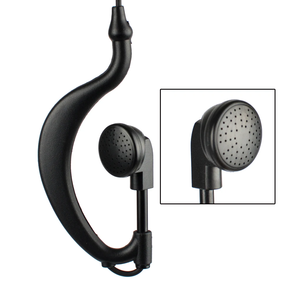 2pcs HYS G Shape Earpiece Two Way Radio earphone with PTT Mic for ...