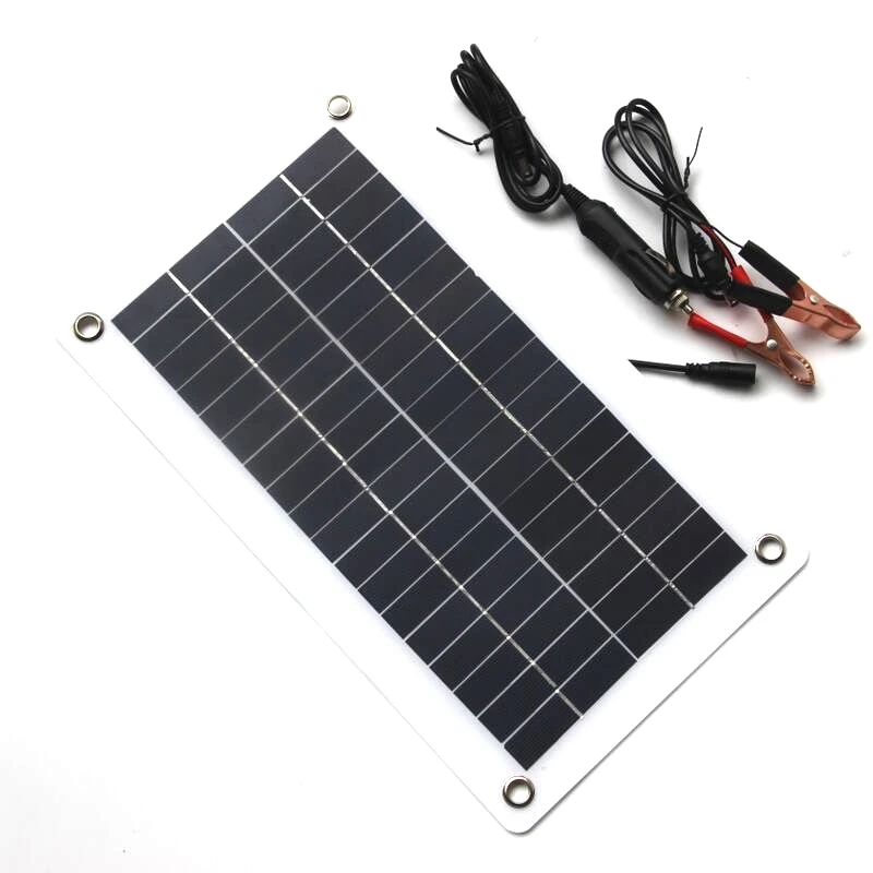 10W 18V 12V Portable Solar Panel Charger with DC 5521 Cable For 12V Car ...