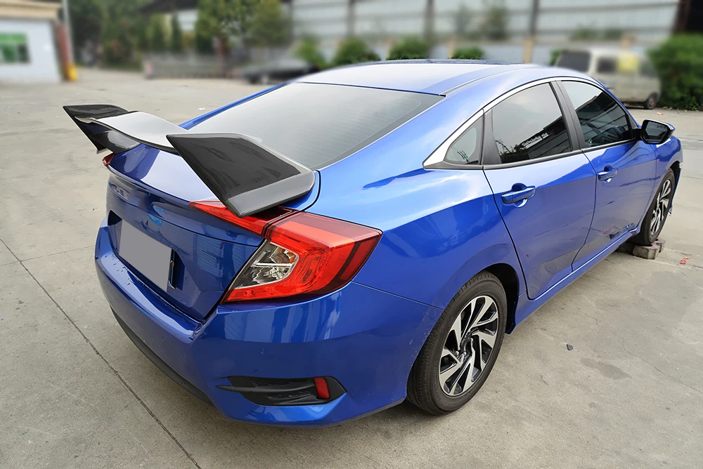 Carbon Fiber Rear Trunk Spoiler Wing For Honda 10th Civic Sedan 4-door ...