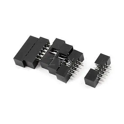 6Pcs DC3 10P 2x5 Pins 2mm Pitch Straight Angle Connector Pin IDC Box ...