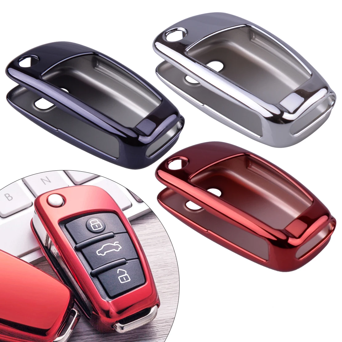 Citall Car Smart Remote Key Shell Fob Protective Case Cover Holder Soft