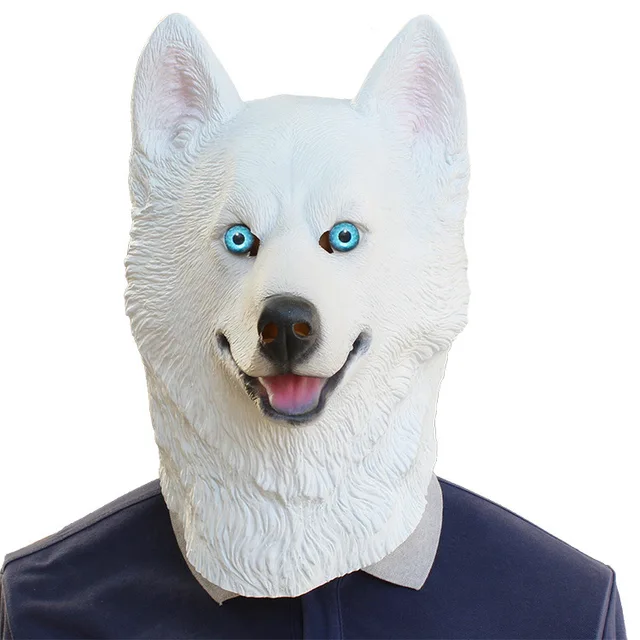 Halloween Siberian Husky Dog Latex Mask Novelty Costume Party Fancy ...