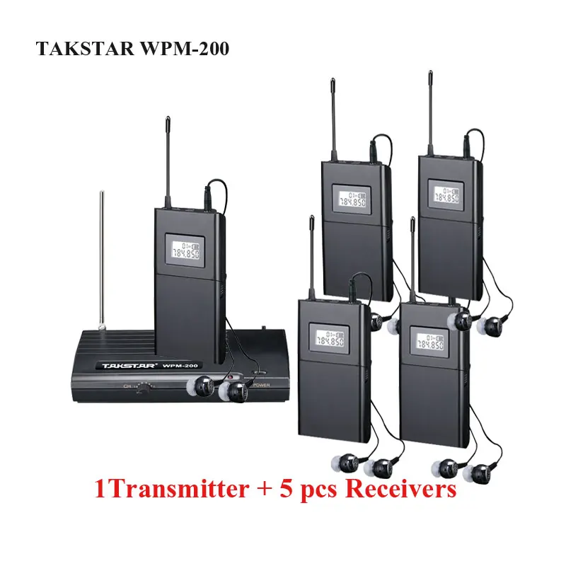Takstar wpm 200 Wireless Monitor System In Ear Stereo UHF Wireless Headset Stage monitors wpm ...