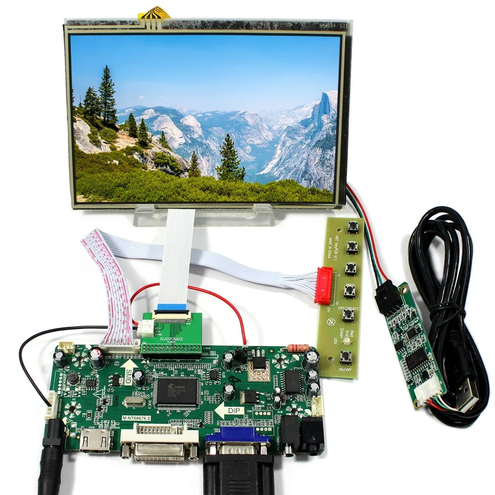 HDMI+VGA+DVI LCD Control Board+7inch 1280x800 HSD070PWW1 C00 LCD With ...