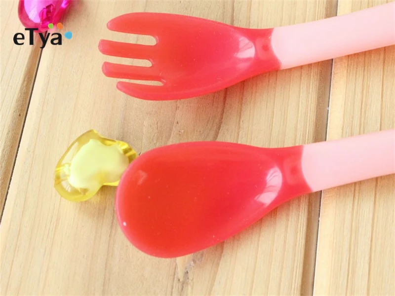 Safety Temperature Sensing Spoon Baby Feeding fork kids Children Food ...