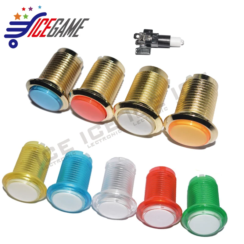 10PCS a lot 32MM Small round illuminated arcade machine plastic good ...