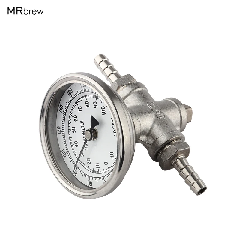 Homebrew-In-Line-Thermometer-With-4-Ways-hose-Stainless-steel-hose-barb ...