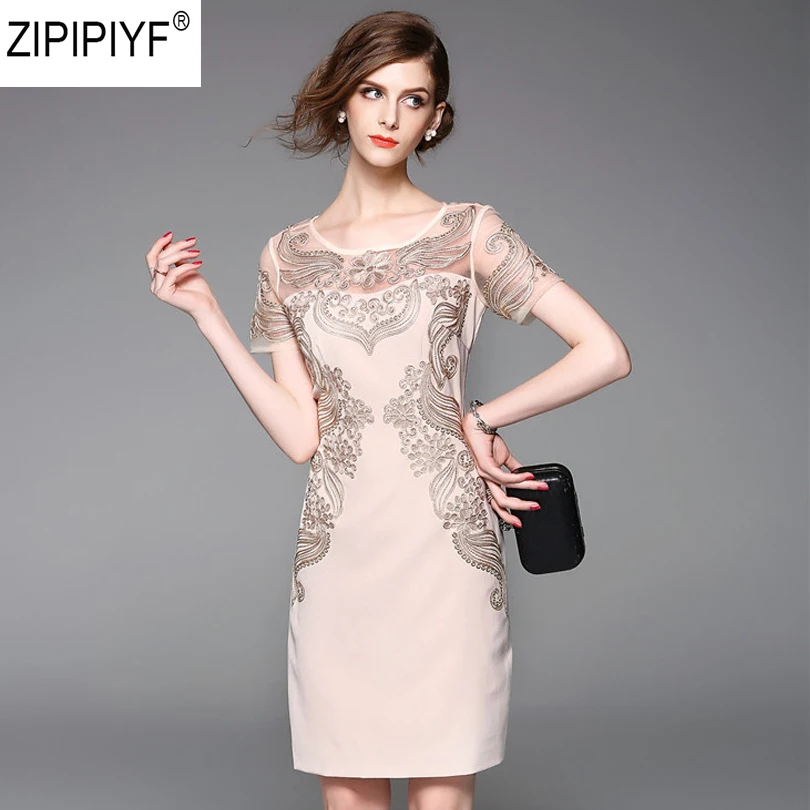Aliexpress.com : Buy Women Vintage Embroidery Pencil Dress Runway Dres ...
