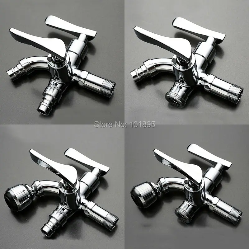 Wall-Mounted-Half-Inch-Thread-Chrome-4-Models-Dual-Handle-Bib-Tap ...