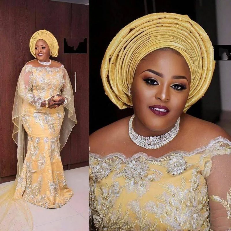 2018 Saudi African Plus Size Prom Dresses With Wrap Off The Shoulder