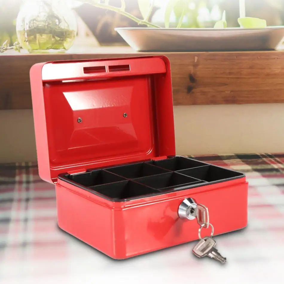 Home Organizador Mini Portable Steel Petty Lock Cash Safe Box For ...