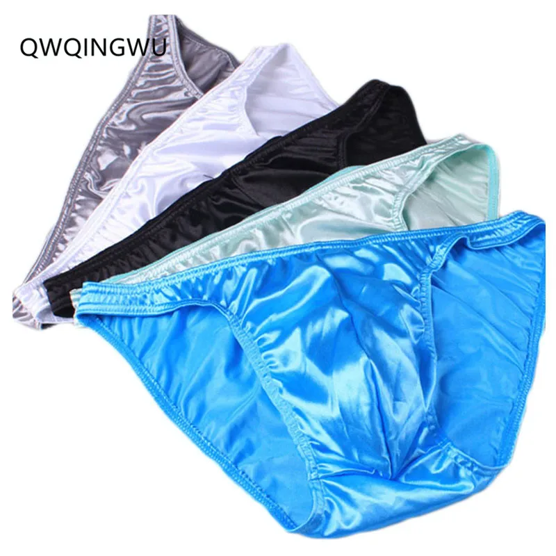 5pcs Sexy Underwear Mens Breathable Solid Briefs Summer Ice Silk Sexy