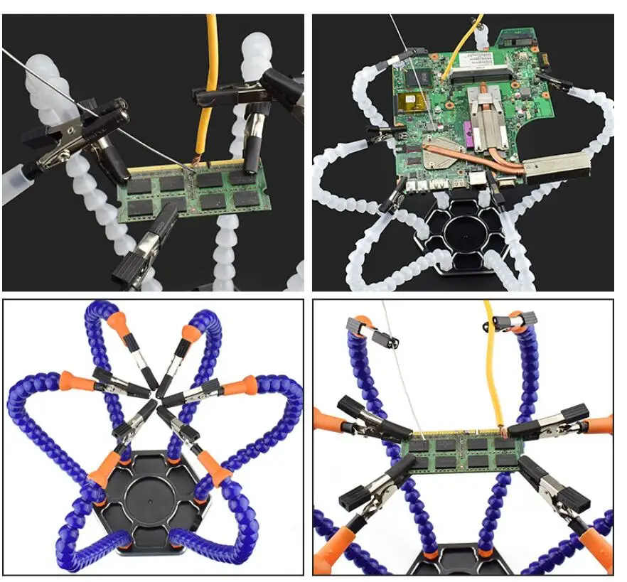 Helping Hand Third Hands Multi Soldering Tool with 6pcs Flexible Arms ...