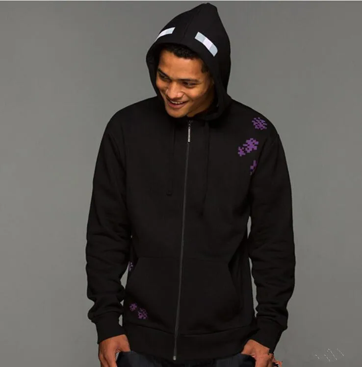 Youth Minecraft Enderman Hooded Jacket Hoodie Full Size PNG Download ...