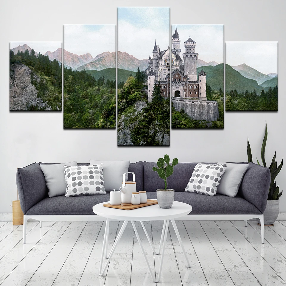 Castle Twitter Headers 5 Piece Canvas Wallpapers Modern Poster Modular ...