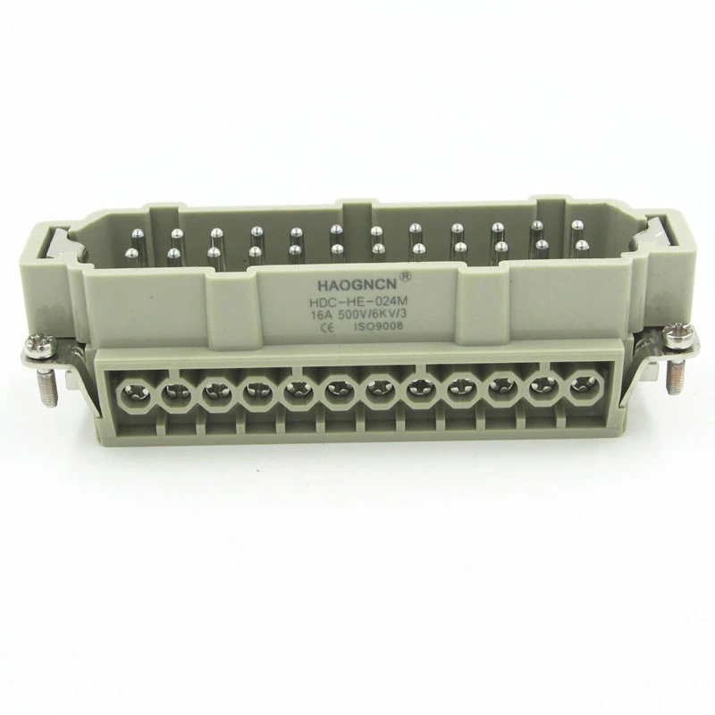 HDC HE 024M HDC HE 024 F HAOGNCN 헤비 듀티 커넥터, 24 핀 16A 직사각형 커넥터, 핫 러너 플러그|connector male|connector ...