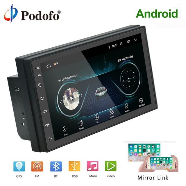 Podofo Android 2 Din Car radio Multimedia Video Player GPS Navigation 2 ...
