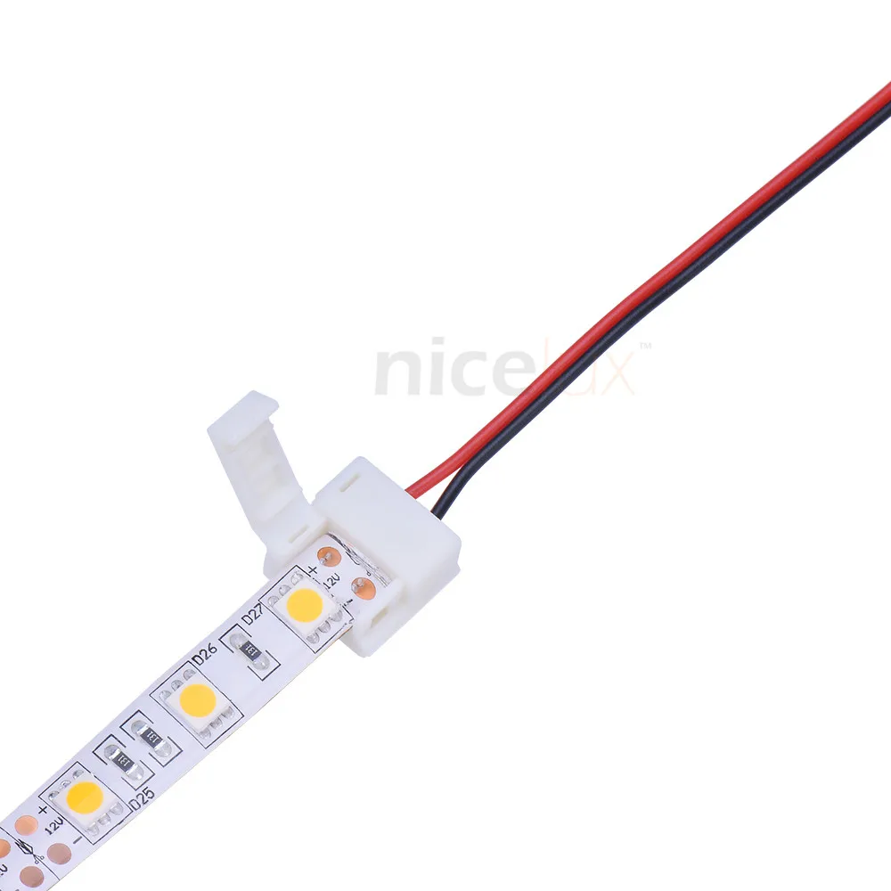 5pcs/lot 2 pin led strip connector for 10mm 5050 SMD Single Color IP65 ...