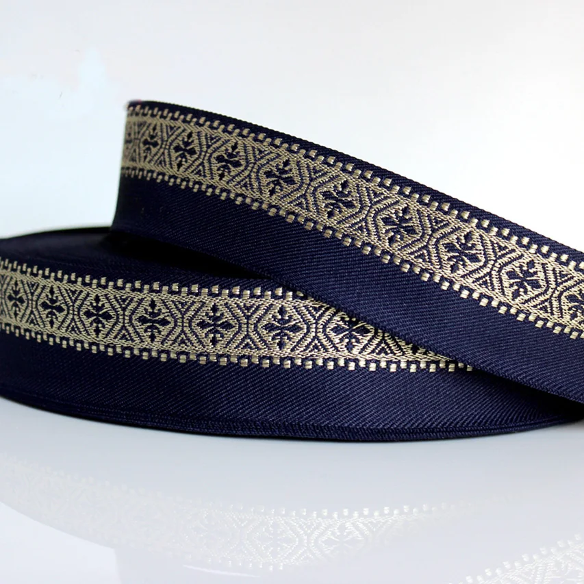 Cinta de tela de encaje de color azul marino, accesorios de ropa de ...