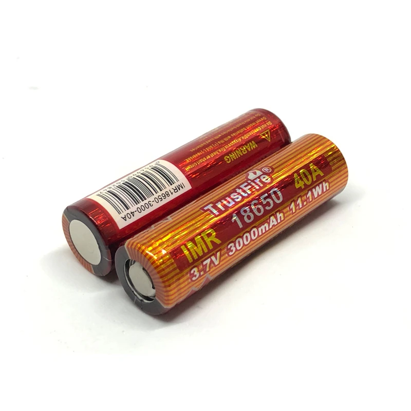 TrustFire IMR 18650 3000mAh 3.7V 40A 11.1Wh High-Rate Lithium Battery ...