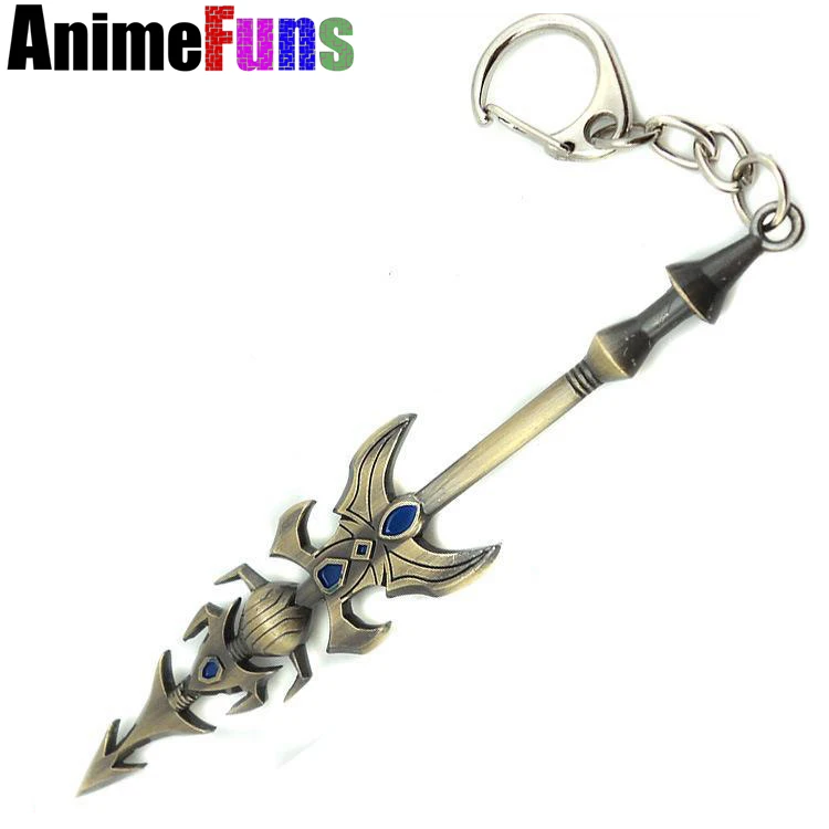 전설의 게임 리그 프린스 스피어 무기 키 체인 펜던트 제조 업체 도매 열쇠 고리 주위 lol 리그 게임|keychain ...
