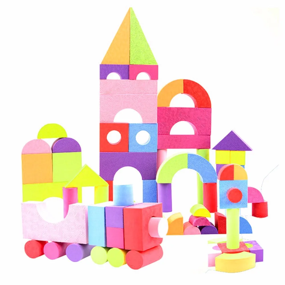 52 Pieces Creative Educational Eva Foam Building Blocks Kids High ...