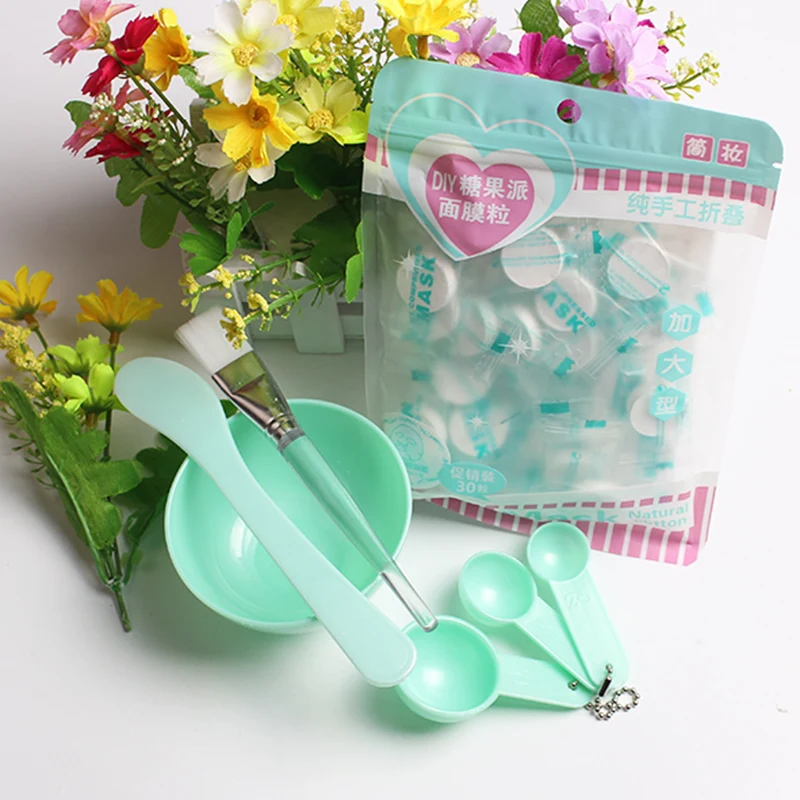 1pc Facial Beauty Mask Bowl Set +30pcs Compressed Facial Face Mask ...