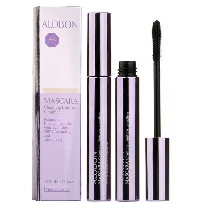 ALOBON 천연 4D 실크 섬유 속눈썹 마스카라, 방수 3D 리멜 연장 마스카라 볼륨, 두꺼운 컬링 속눈썹 연장|마스카라 ...