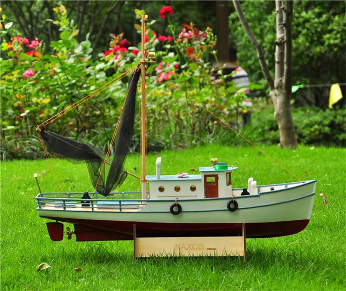 NIDALE Model Scale 1/25 NAXOS RC Fishing ship remote control wood boat ...