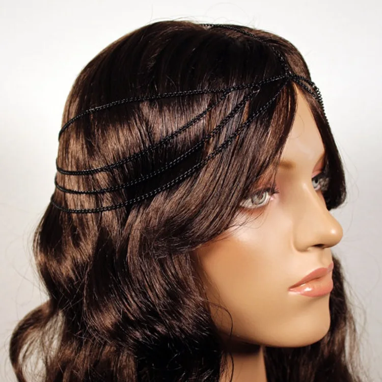 Gun Black Crown Headband Forehead Jewelry Head Chain Hair Accessories ...