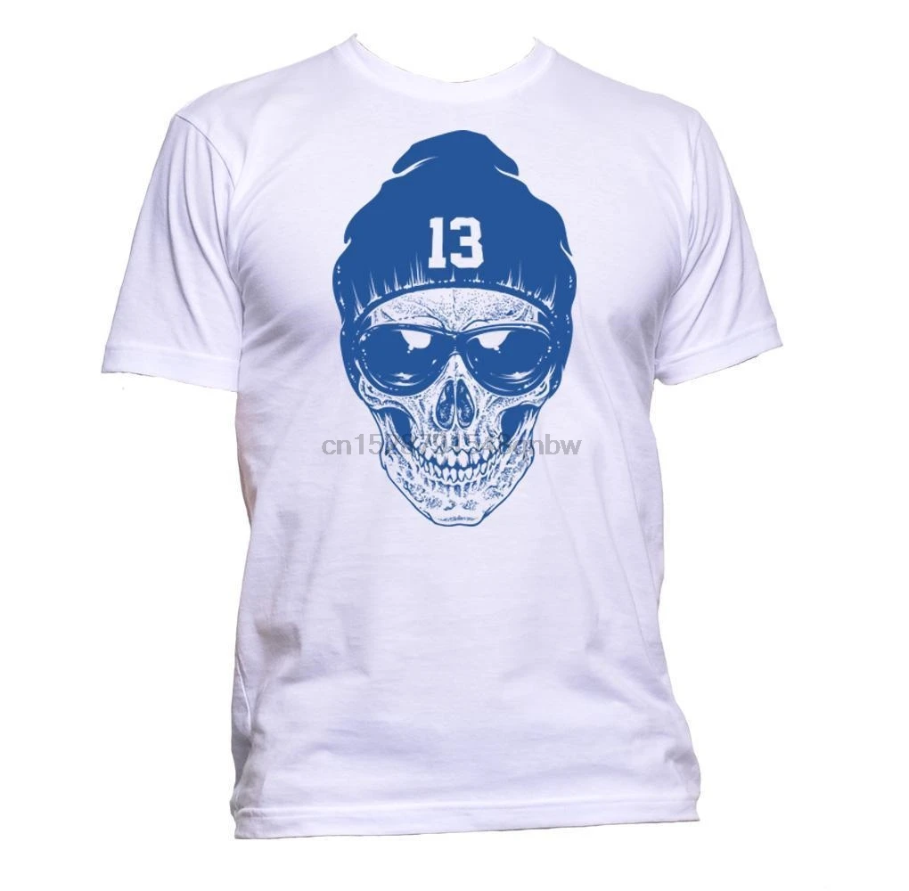 Playera con dibujo de calavera con número 13 Beaine Blue Art para ...