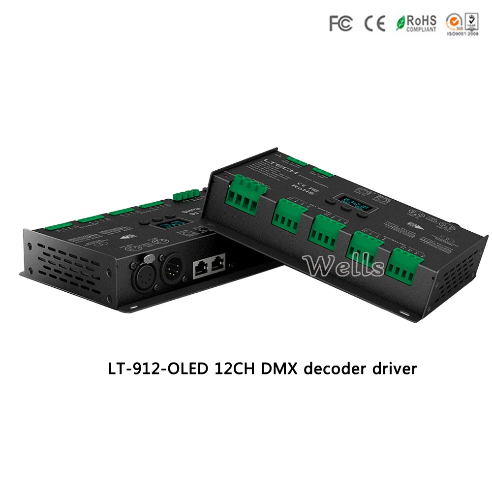 12 channel DMX decoder driver;LT 912 OLED;DC12 24V 4A*12CH 12 Channel ...