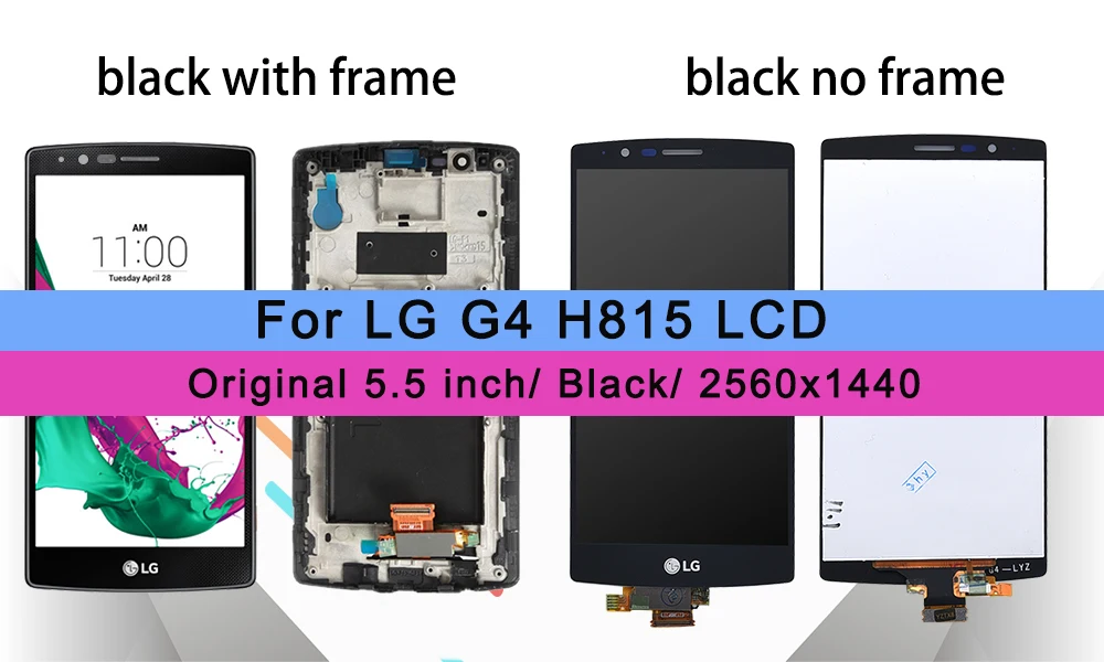 5,5 дюймовый черный 2560x1440 LG G4 H815 ЖК-дисплей с кодирующий ...
