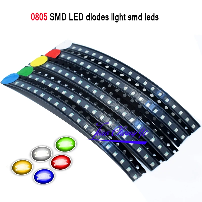 레드 화이트 블루 옐로 그린 옐로우 0805 SMD LED 다이오드 라이트 smd LED|라이트 비드| - AliExpress