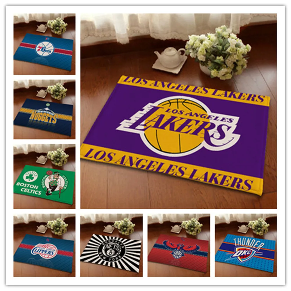 Full Set NBA Basketball Team logo Premium flannel Thicken Carpet Pad ...