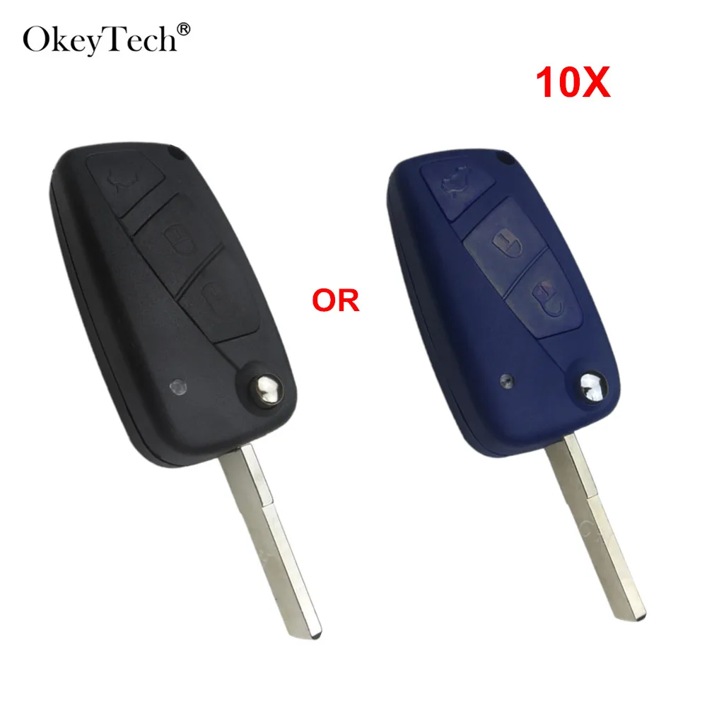 Okeytech 10pcs/lot Flip Remote Car Key Shell For Fiat Punto Ducato ...