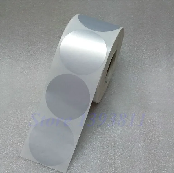 Round Label Sticker 55*55mm Diameter 5.5 cm Matte Silver Sticker ...