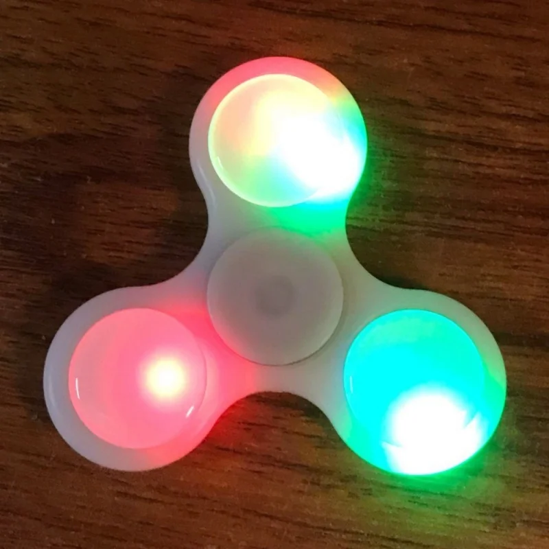 Hand Tri Glow In The Dark Led Fidget Spinner For Autism ADHD Toys EDC ...