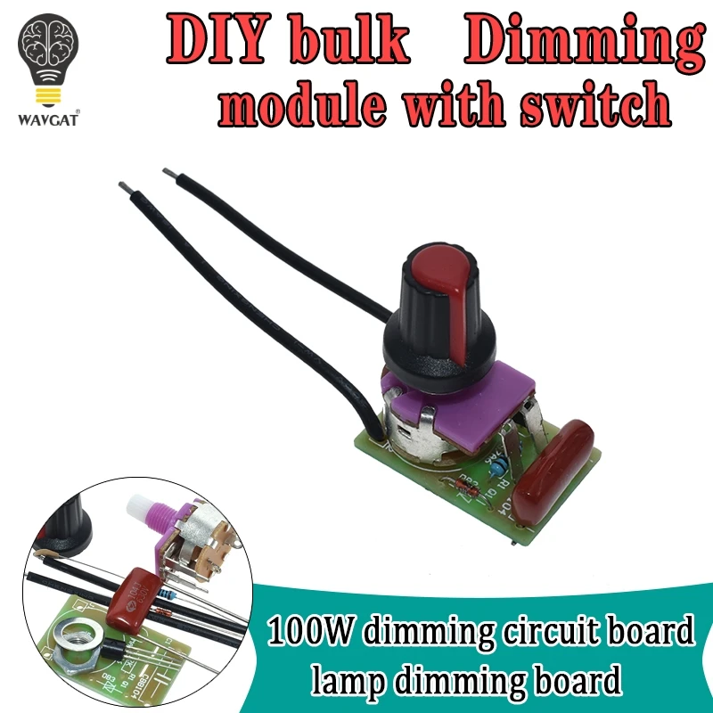 100W Dimmer Module DIY Kit with Switch Potentiometer Speed Regulation ...