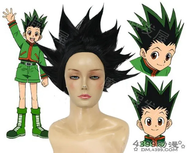 FREE SHIPPING HUNTERxHUNTER GON FREECSS Black cosplay wig|wig industry ...