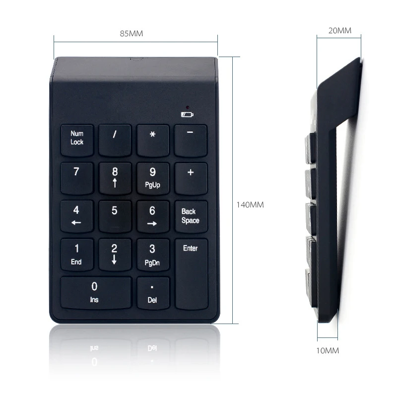 Wireless 18 Keys Numeric Keyboard Mini Portable Numpad Support Desktop ...