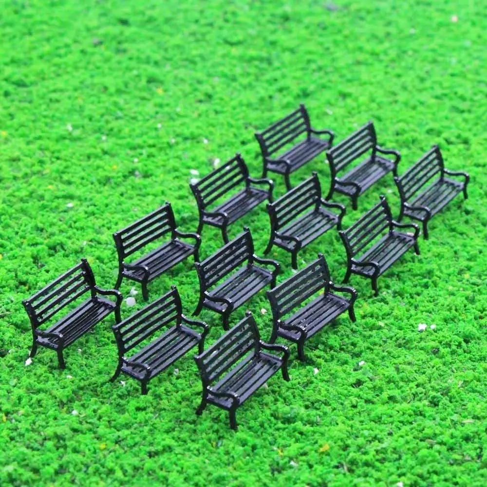 ZY25050B 12pcs Model Train Railway Platform Park Street Seats Bench ...