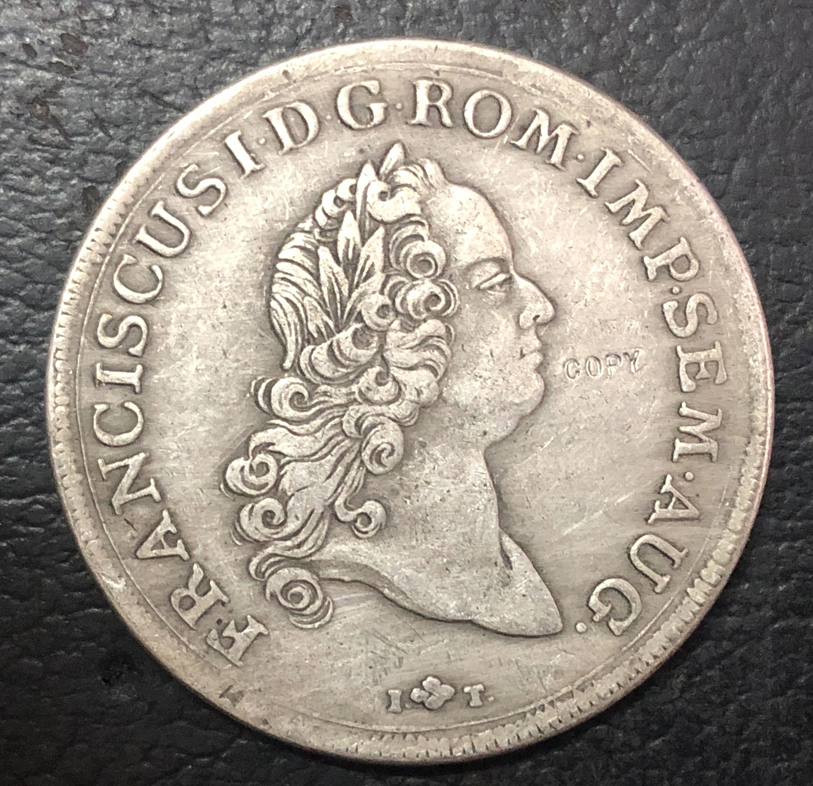 1765 German states (Augsburg) 1 Conventionsthaler Franz I Silver Plated ...