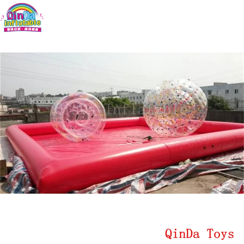 Free Air Pump Red Color Giant Inflatable Pool, Inflatable Water Pool ...