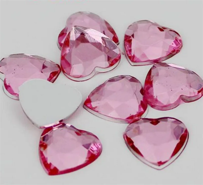 Various Size Bling Lt Pink Color Heart Shape Acrylic Rhinestones ...