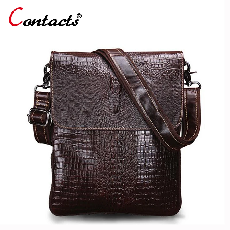 CONTACT'S Genuine Leather Men Bags Alligator Pattern Crossbody Bag Men ...